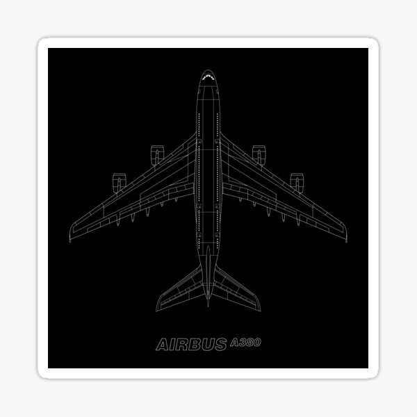 "Airbus A380 Top View" Sticker for Sale by SteveHClark | Redbubble