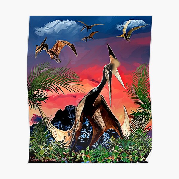"Pteranodon Sunburst (Dino Series)" Poster for Sale by SwordofGod ...