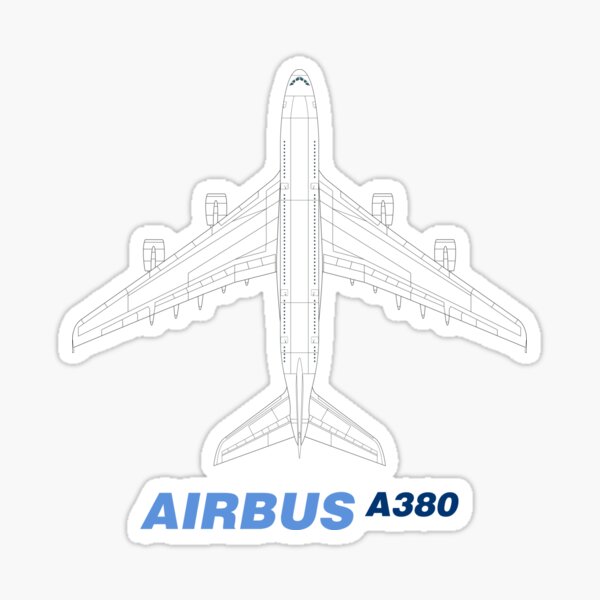 "Airbus A380 Top View" Sticker for Sale by SteveHClark | Redbubble