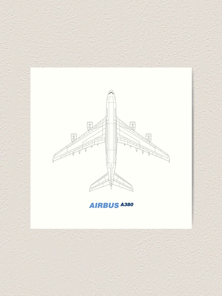 "Airbus A380 Top View" Art Print for Sale by SteveHClark | Redbubble