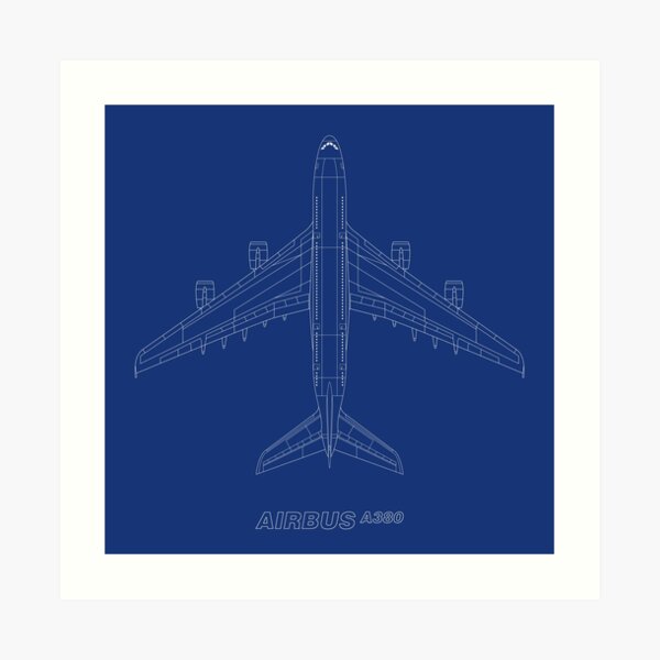 "Airbus A380 Blueprint Plan View" Art Print for Sale by SteveHClark ...