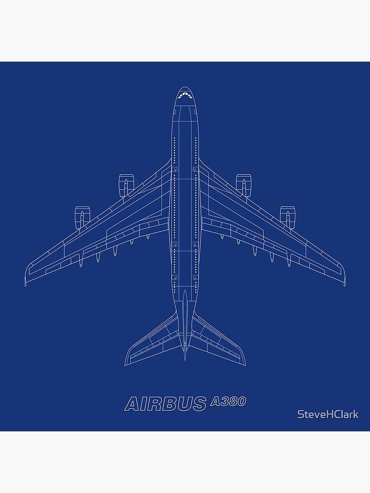 "Airbus A380 Blueprint Plan View" Canvas Print by SteveHClark | Redbubble