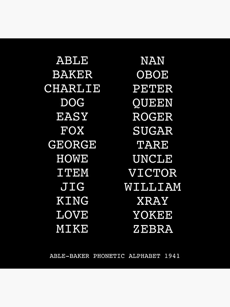 "WWII Phonetic Alphabet" Sticker for Sale by rokket2001 | Redbubble
