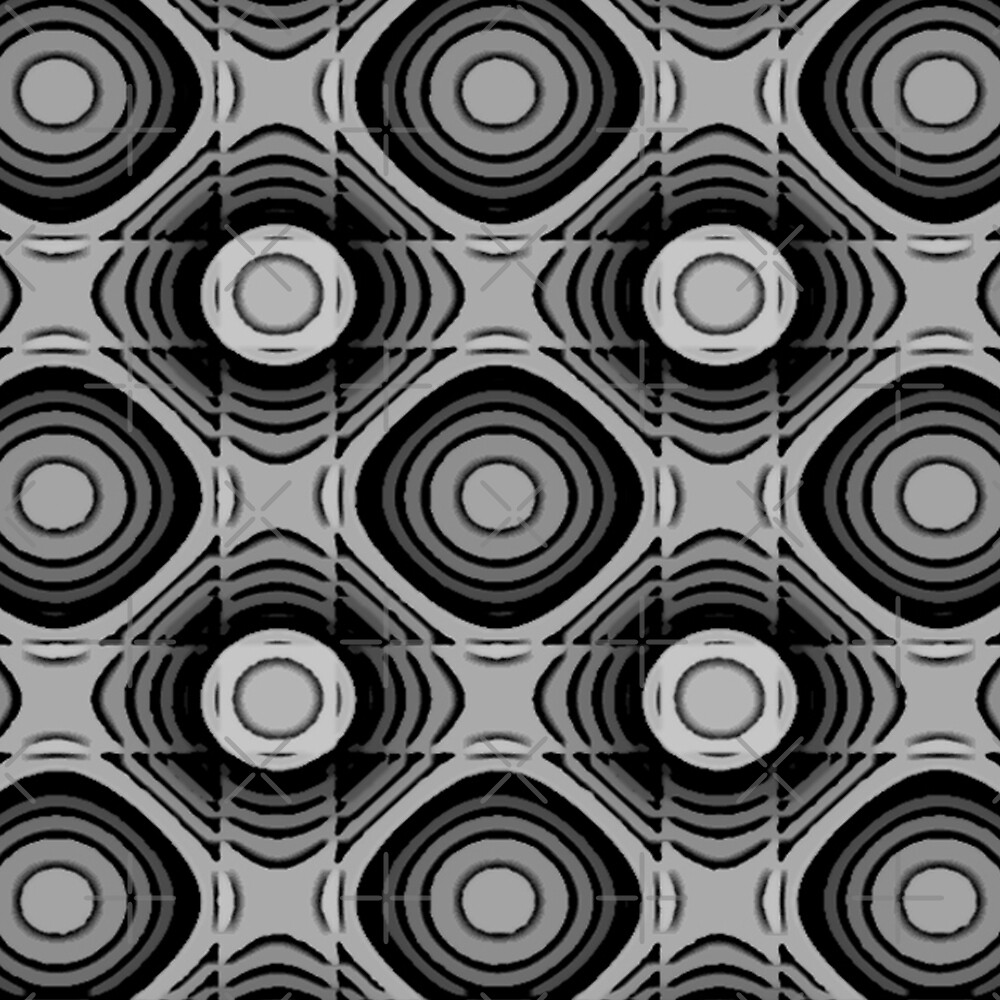 "RETRO BLACK WHITE AND GREY DAYZ PATTERN FOR FUNKY LIVING SPACES" by ...