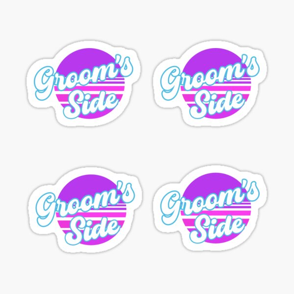 "Retro Groom's Side, Wedding Rehearsal, Groom Entourage" Sticker for ...
