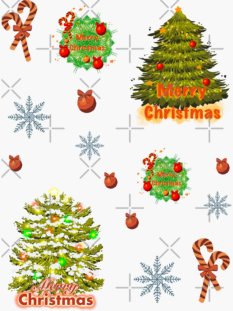 "Merry Christmas sticker pack" Sticker for Sale by Fransyn | Redbubble