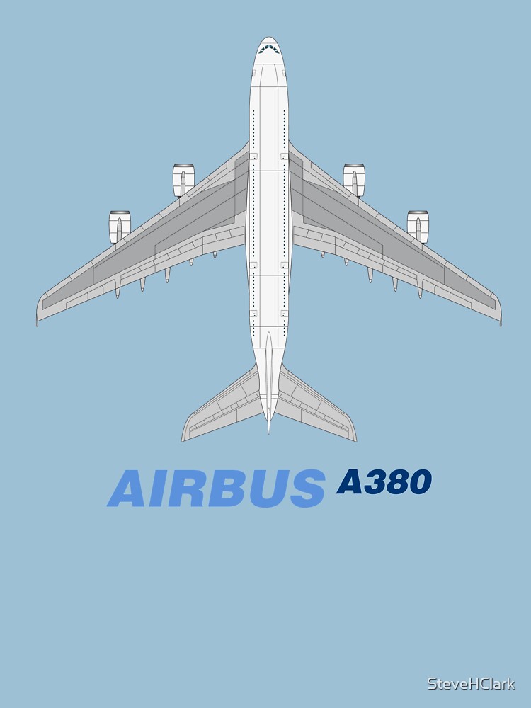 "Airbus A380 Top View" T-shirt by SteveHClark | Redbubble