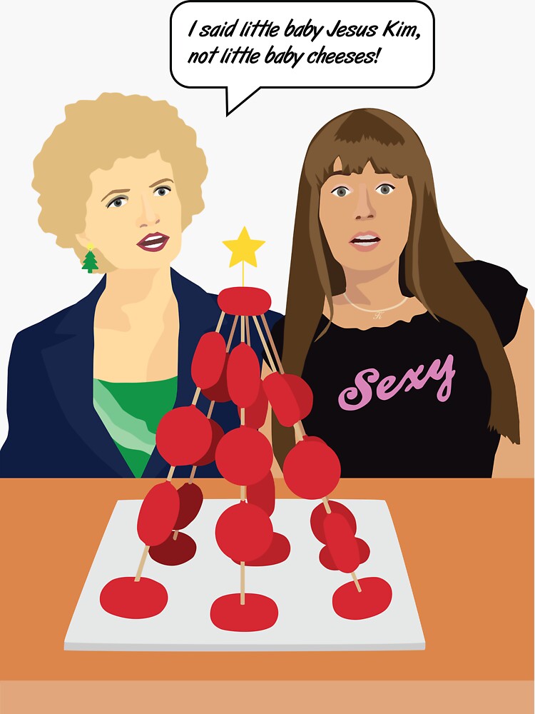 "Kath & Kim Christmas T-Shirt Little Baby Cheeses" Sticker for Sale by ...