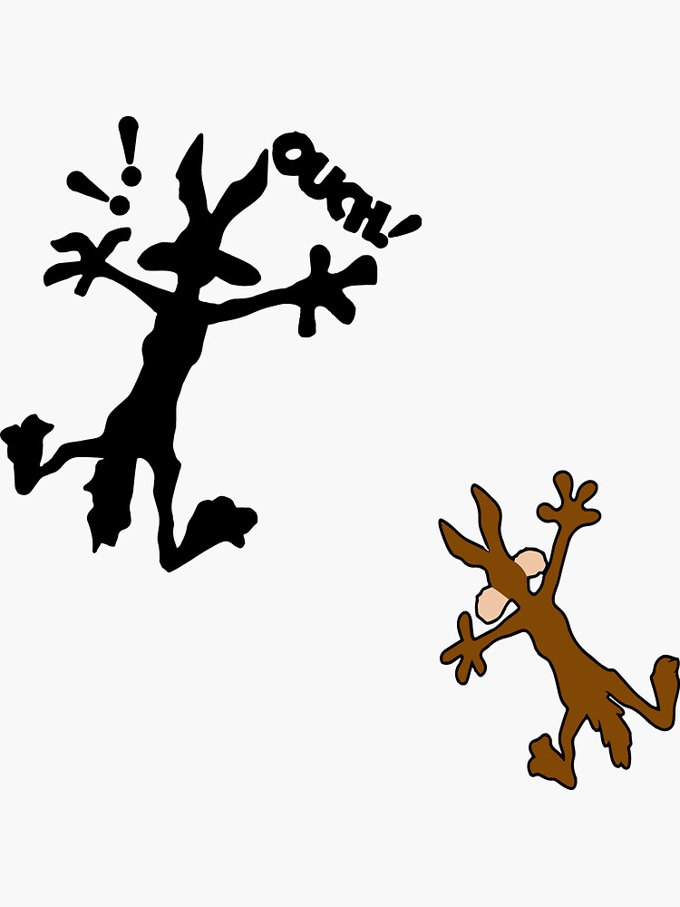 "Coyote Splat Hitting Wall" Sticker for Sale by marhinmichael | Redbubble