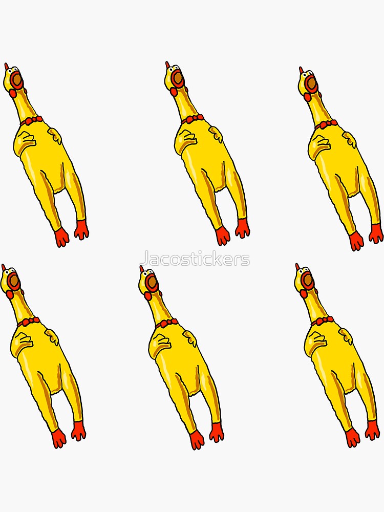 "Rubber chicken yellow stickers pack " Sticker for Sale by Jacostickers ...