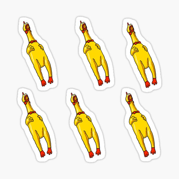 "Rubber chicken yellow stickers pack " Sticker for Sale by Jacostickers ...