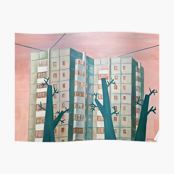 "Apartment building" Poster for Sale by Hihlushka | Redbubble
