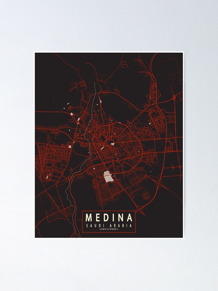 "Medina City Map of Saudi Arabia - Vector" Poster for Sale by deMAP ...