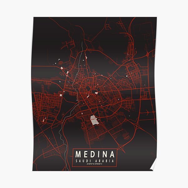 "Medina City Map of Saudi Arabia - Vector" Poster for Sale by deMAP ...