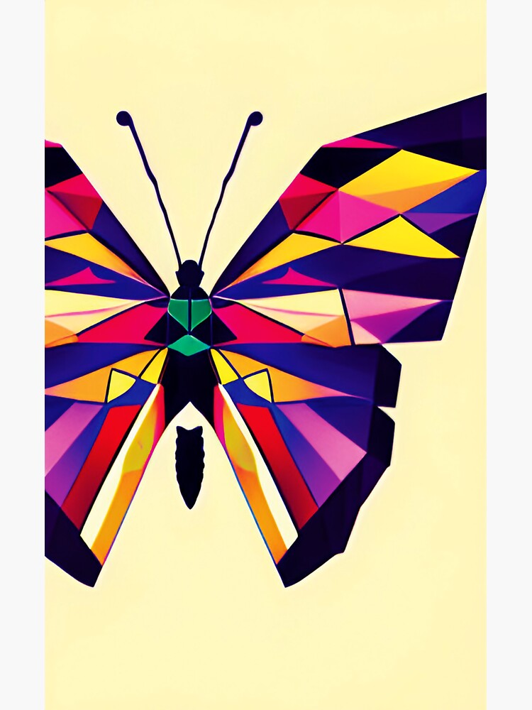 "Colorful Poly Butterfly" Sticker for Sale by AImageX | Redbubble