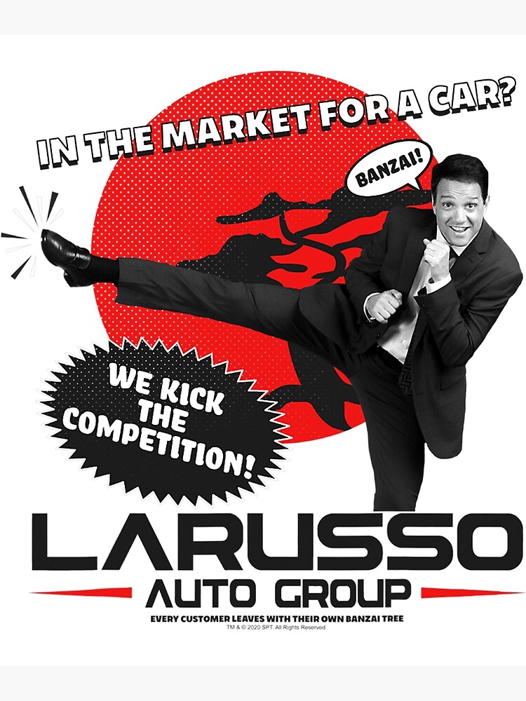 "Cobra Kai LARusso Auto Group Ad" Poster for Sale by unwrittencopywr ...