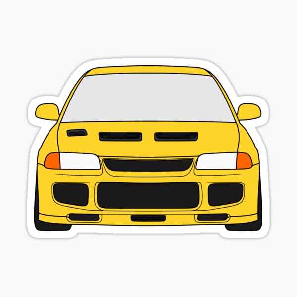 "Mitsubishi Lancer EVO III EVO 3 dandelion yellow color" Sticker for ...