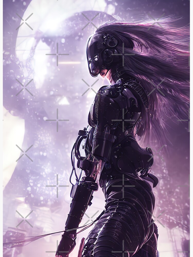 "Robotic purple lady" Sticker for Sale by S7ptimus | Redbubble