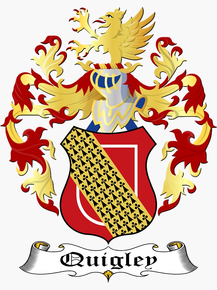 "QUIGLEY FAMILY CREST" Sticker for Sale by CathalDevlin | Redbubble