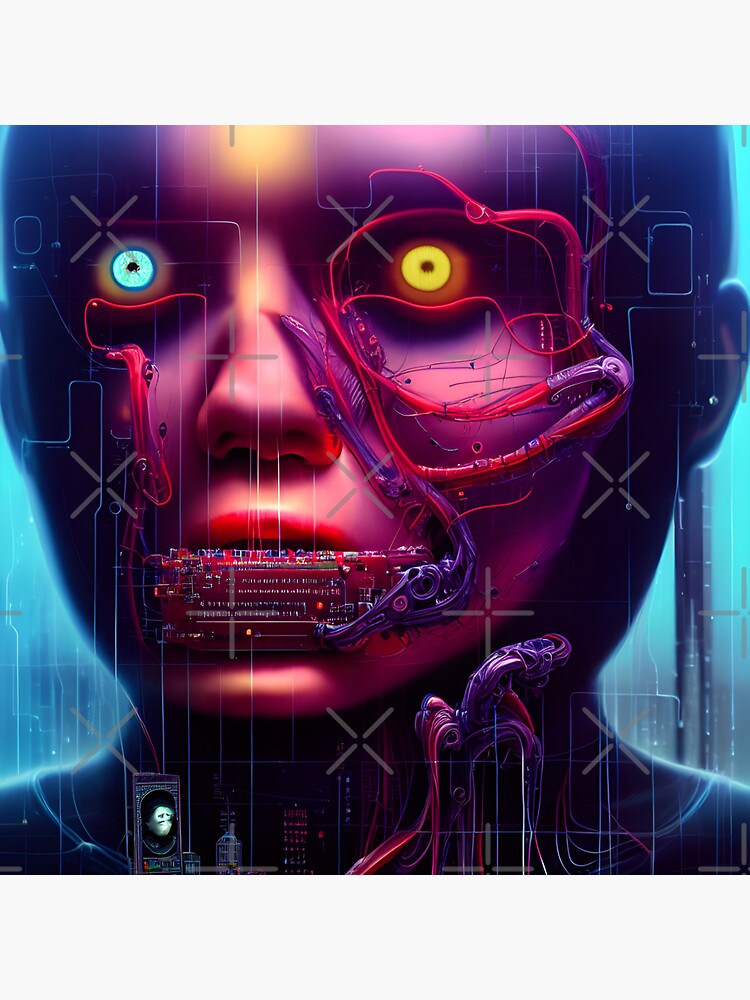 "computer cyborg art" Sticker for Sale by ArtisticVlad | Redbubble