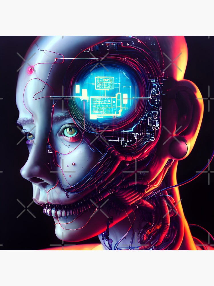 "portrait cyborg ghost" Sticker for Sale by ArtisticVlad | Redbubble