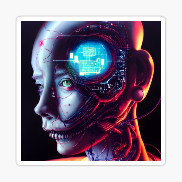 "portrait cyborg ghost" Sticker for Sale by ArtisticVlad | Redbubble