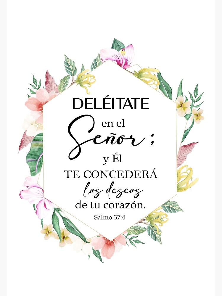 "Salmo 37:4, Spanish Bible Verse" Poster for Sale by latiendadearyam ...
