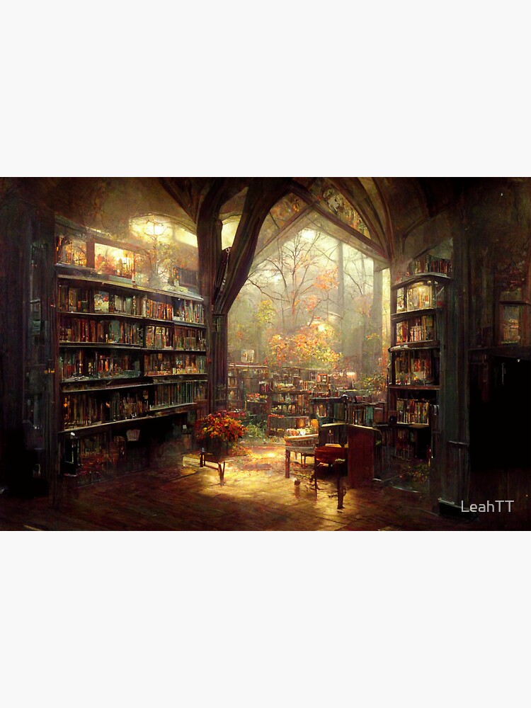 "Autumn Library" Sticker for Sale by LeahTT | Redbubble