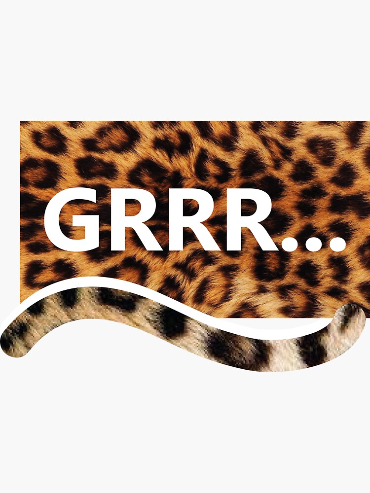 "Grrr... | Leopard fur" Sticker for Sale by yassinsyk | Redbubble