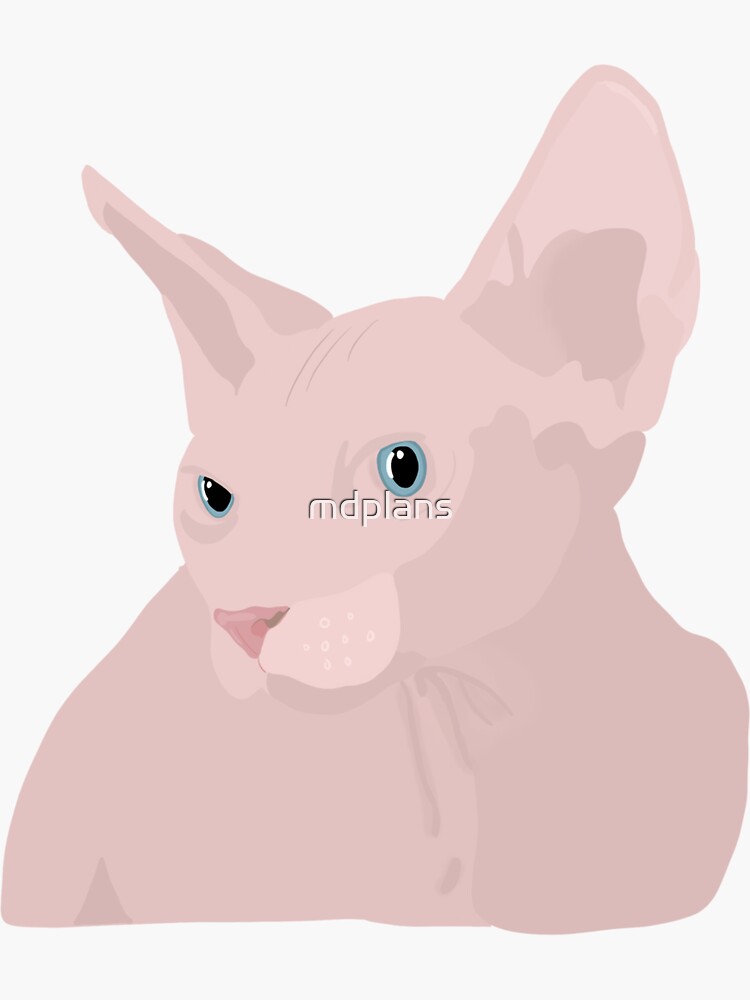"Sphynx cat " Sticker for Sale by mdplans | Redbubble