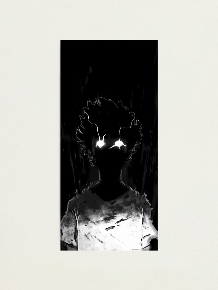 "Mob Rage Mob Psycho 100 Black and White Design" Photographic Print for ...