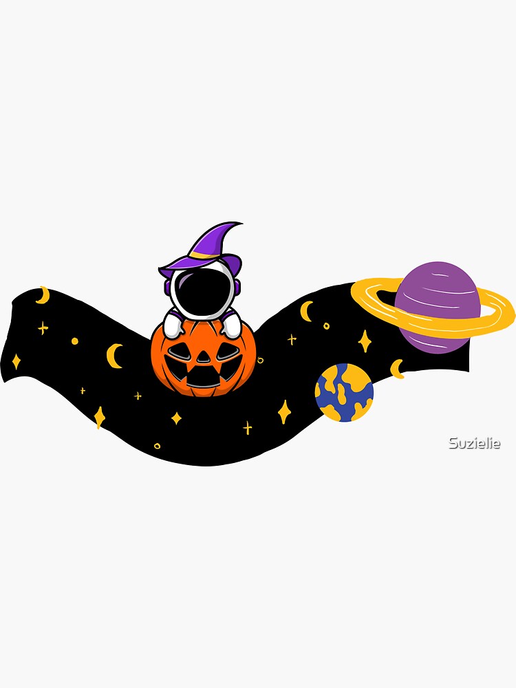 "Pumpkin Planet in Space" Sticker for Sale by Suzielie | Redbubble