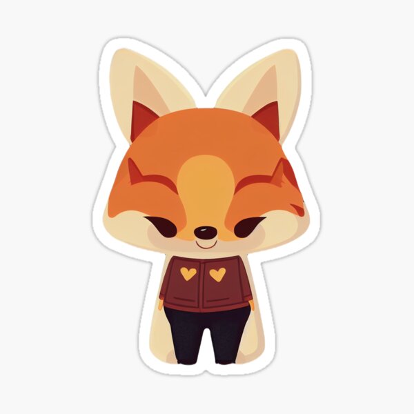 "Comic fox with heart sweater" Sticker for Sale by MAV-Arts | Redbubble