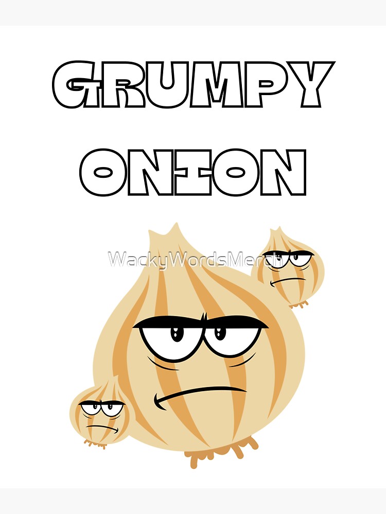 "Grumpy Onion - Wacky Words" Sticker for Sale by WackyWordsMerch ...