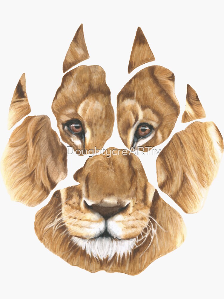 "Lion paw print" Sticker for Sale by DoughtycreARTiv | Redbubble