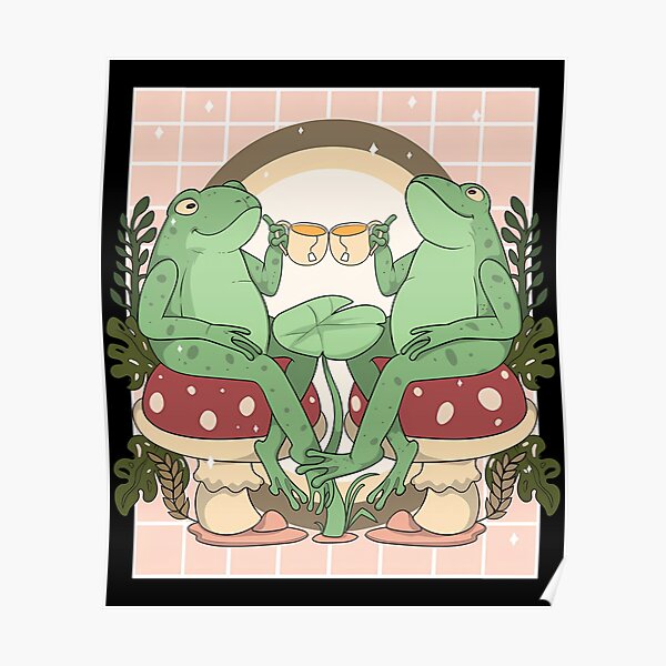"Cottagecore Aesthetic Frog Mushroom Forest Toad" Poster for Sale by ...