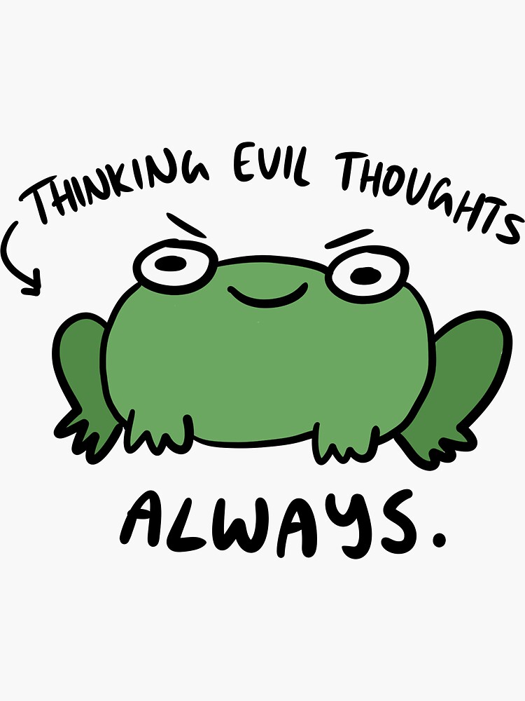 "evil frog" Sticker for Sale by purple-umbrella | Redbubble