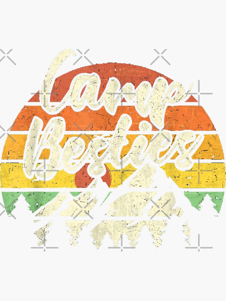 "Vintage style Camp Besties design Best Friend Matching" Sticker for ...