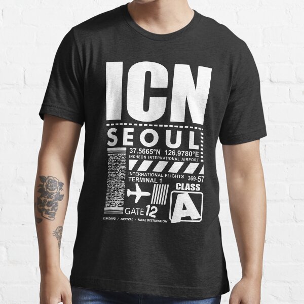 "Seoul Incheon International Airport ICN" T-shirt for Sale by Alma ...