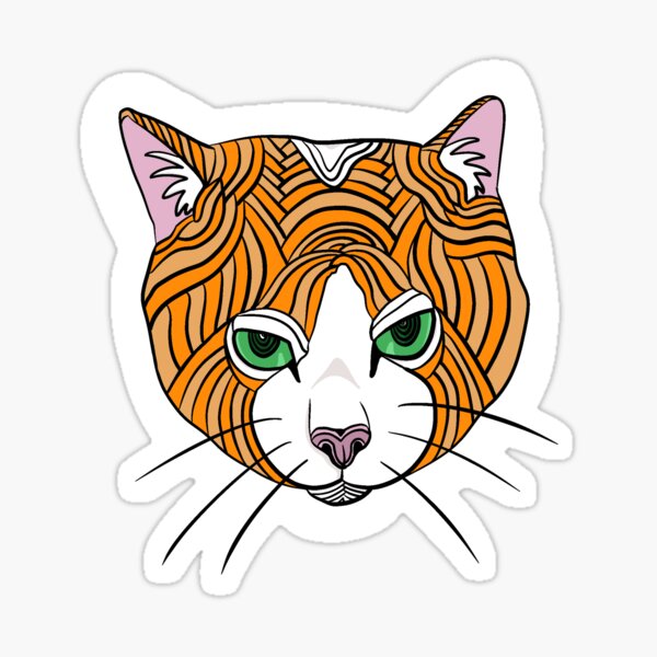 "Ginger cat with hypnotic eyes " Sticker for Sale by Redtailedbailys ...