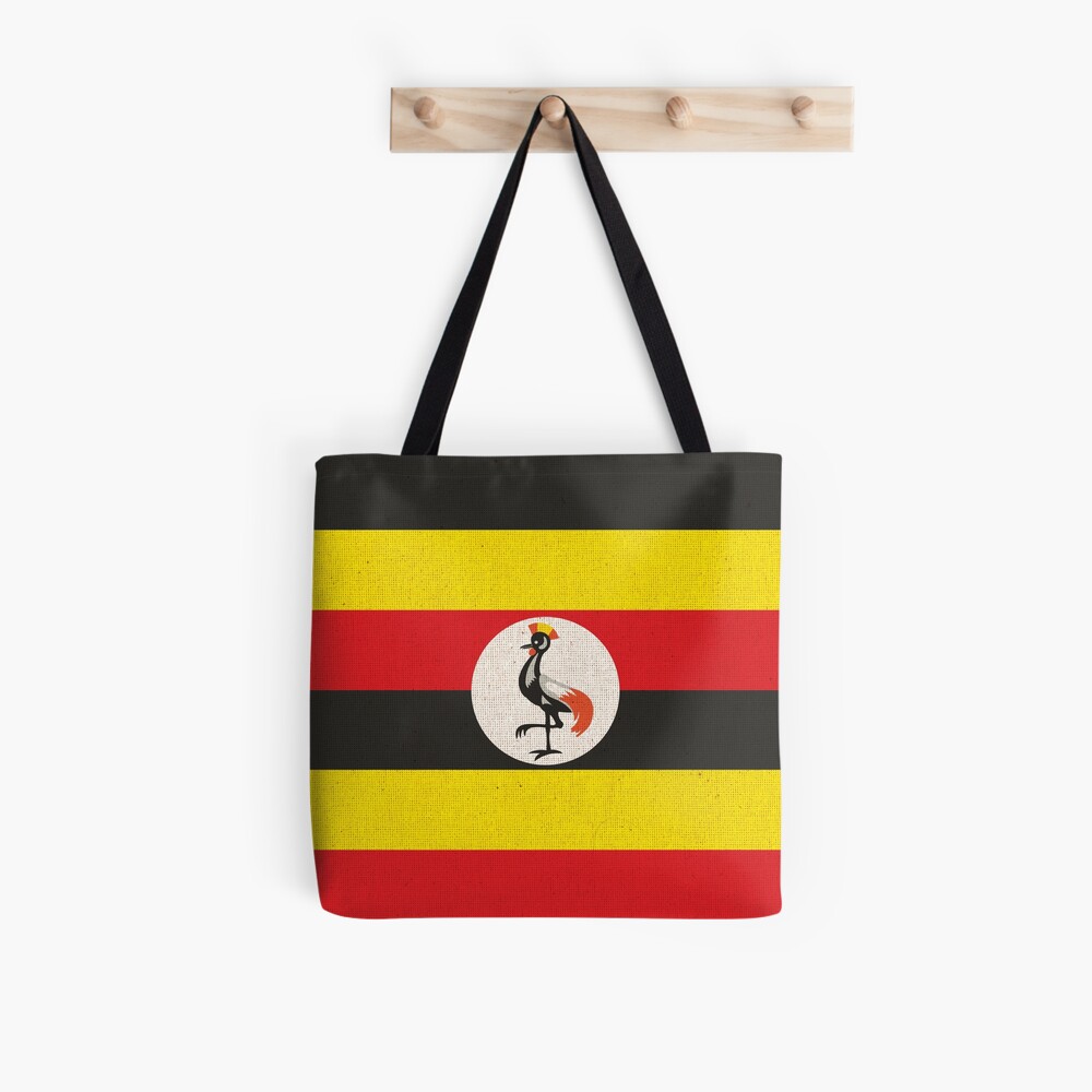 "Flag of Uganda. Ugandan flag on fabric surface. Fabric texture ...