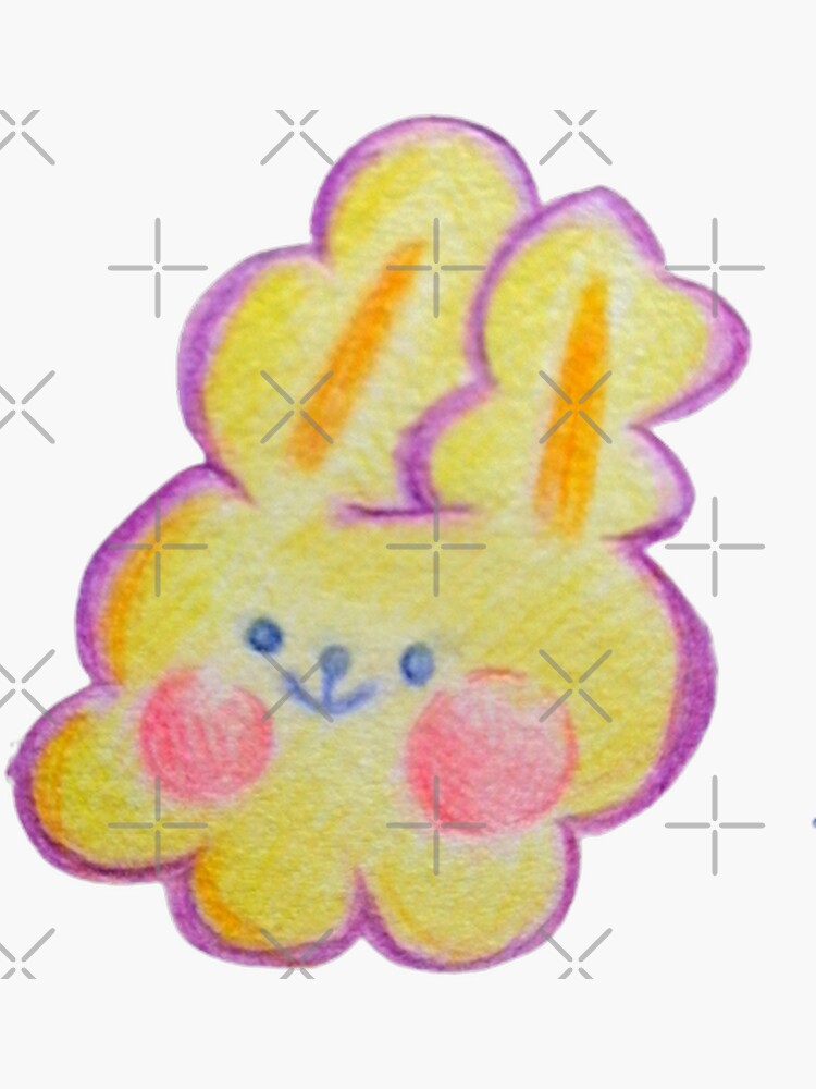 "Kawaii fuzzy bunny" Sticker for Sale by Akali999 | Redbubble