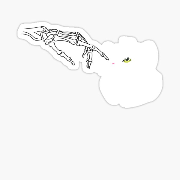 "Cat Skeleton Hand Boop Cat Halloween Funny" Sticker for Sale by ...