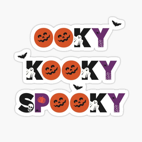 "Ooky Kooky Spooky" Sticker for Sale by wonderweird | Redbubble