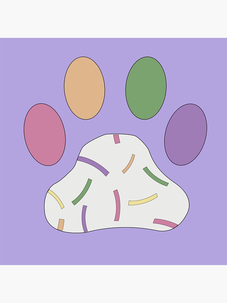 "Confetti Paw Print" Sticker for Sale by ella-cecilia | Redbubble