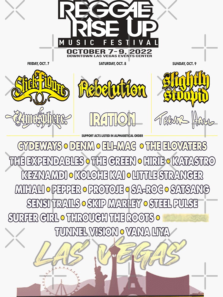 "Reggae Rise Up Festival 2022 Line-Up" Sticker for Sale by Festmerch ...