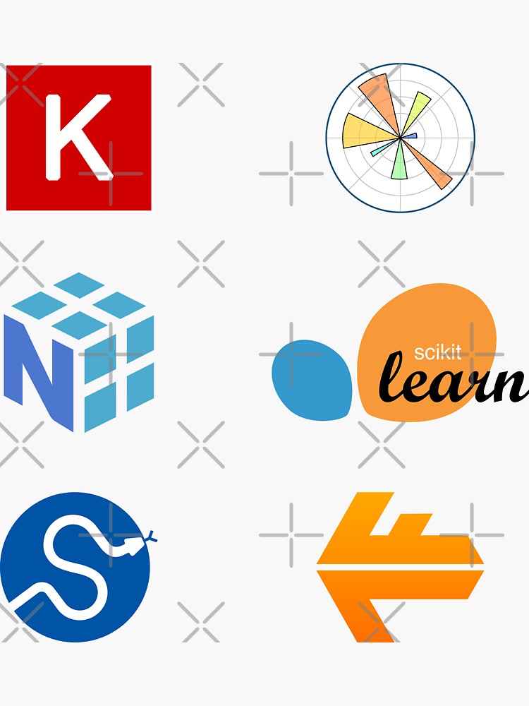 Keras Matplotlib Numpy Scikit Learn Scipy Tensorflow 6x Big Data Sticker Combo Pack