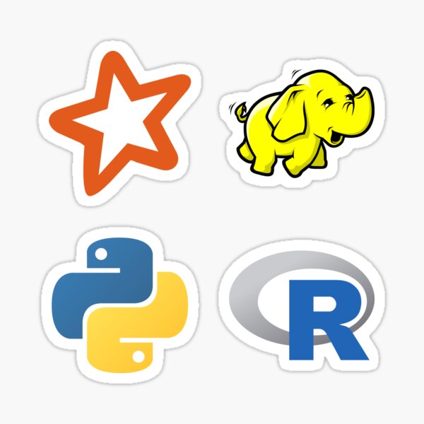 Apache Spark, Hadoop, Python, R (Language) - 4x Sticker Combo Pack ...