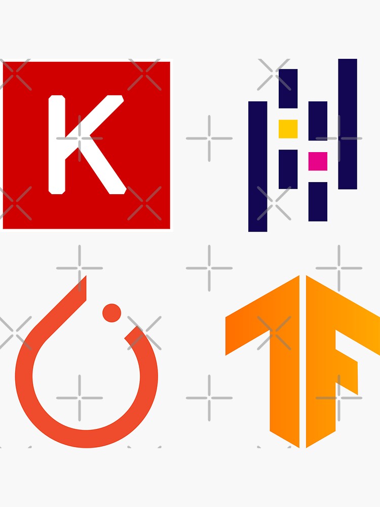 Keras, Pandas, PyTorch, TensorFlow - 4x Sticker Combo Pack" Sticker for ...