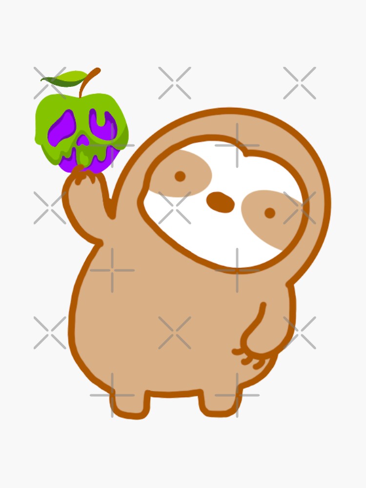 "Halloween Poison Apple Sloth" Sticker for Sale by theslothinme | Redbubble